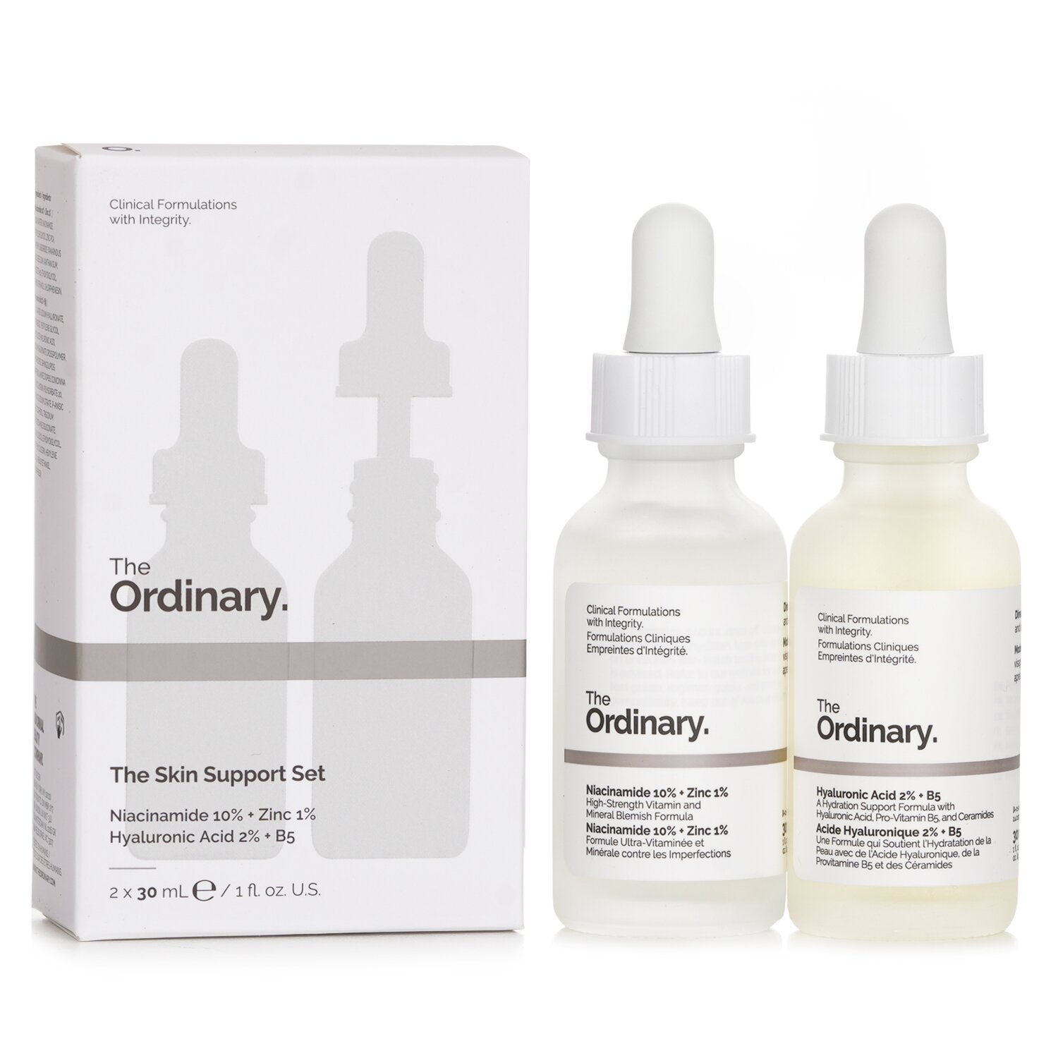The Ordinary The Skin Support Set: Niacinamide 10% + Zinc 1% 30ml ...
