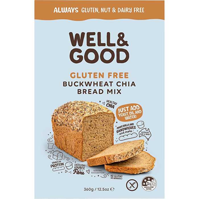 WELL & GOOD Buckwheat & Chia Bread Mix 360g – Fresh Beauty Co. USA