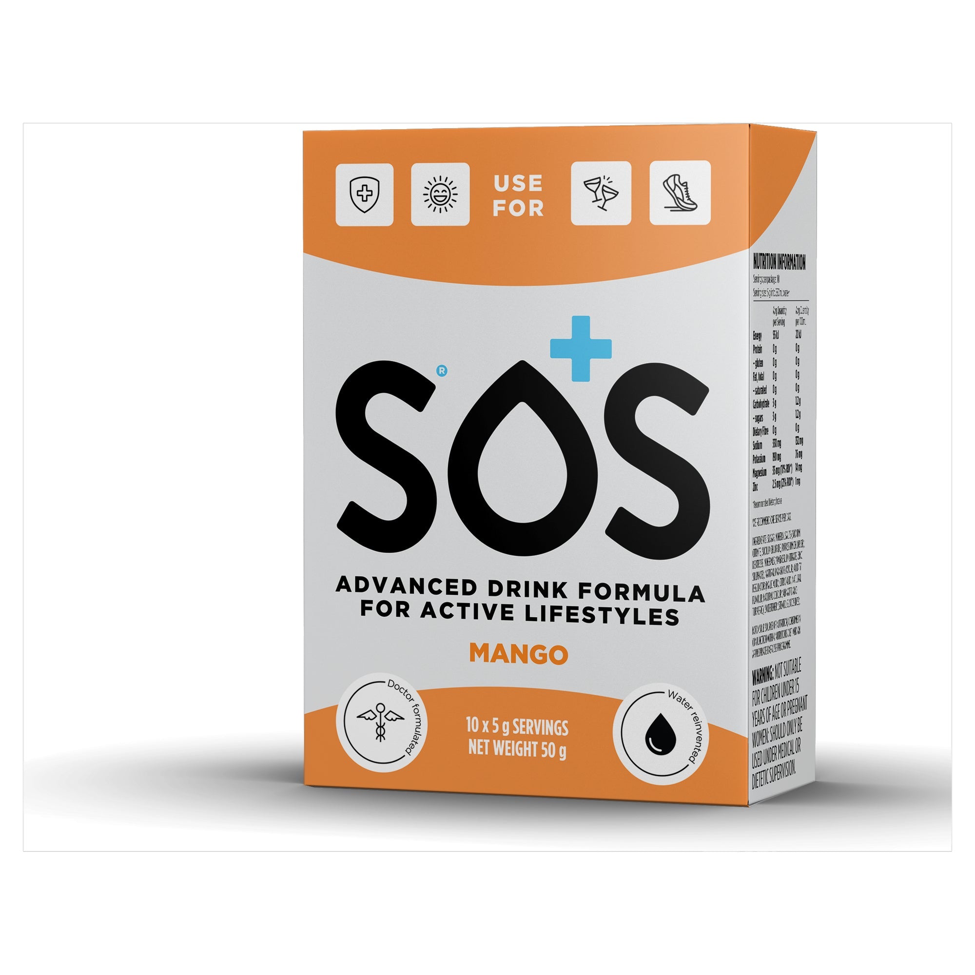 SOS Electrolyte Drink Mix Mango Flavour 10 X 5g – Fresh Beauty Co. USA