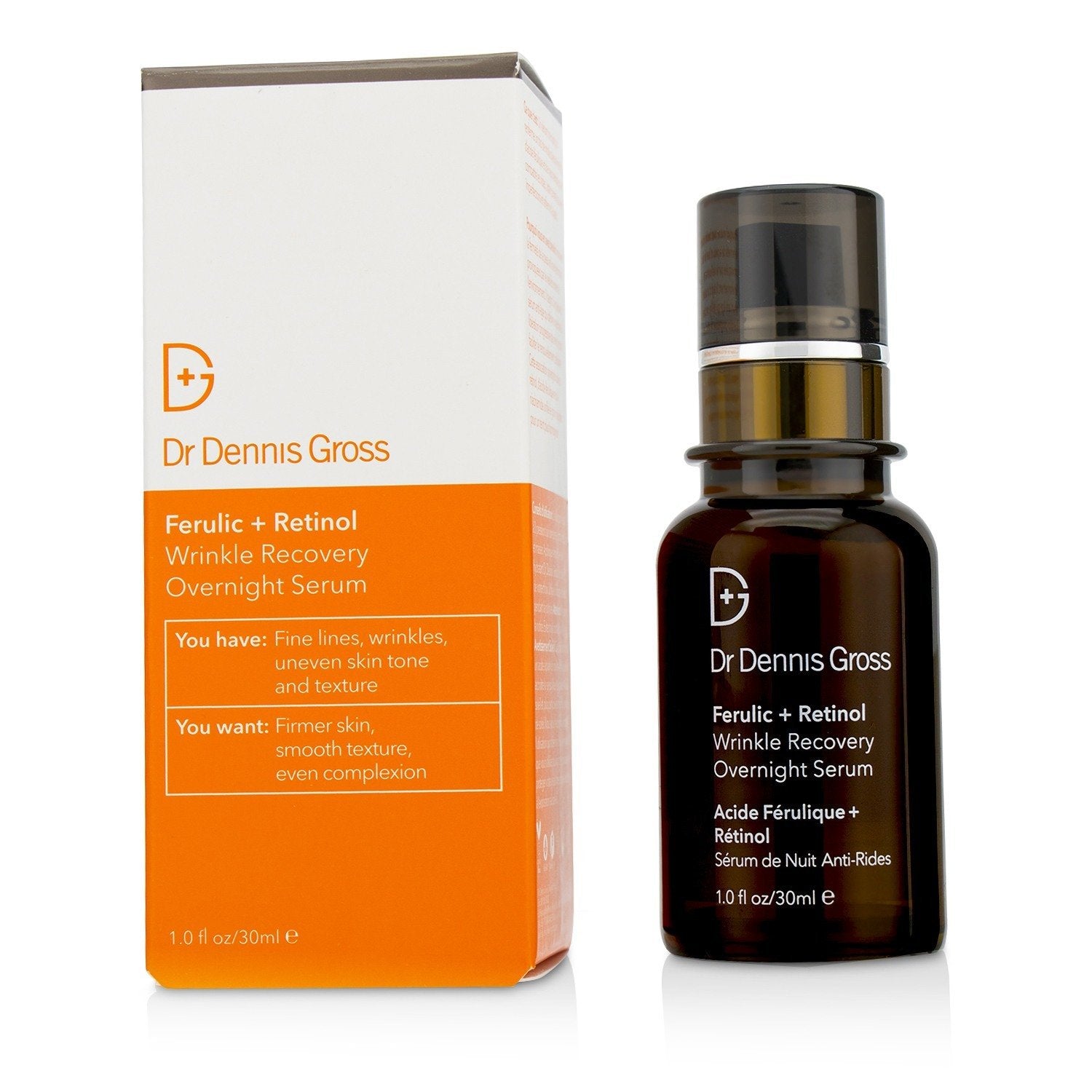 Dr Dennis Gross Ferulic + Retinol Wrinkle Recovery Overnight Serum 30m ...