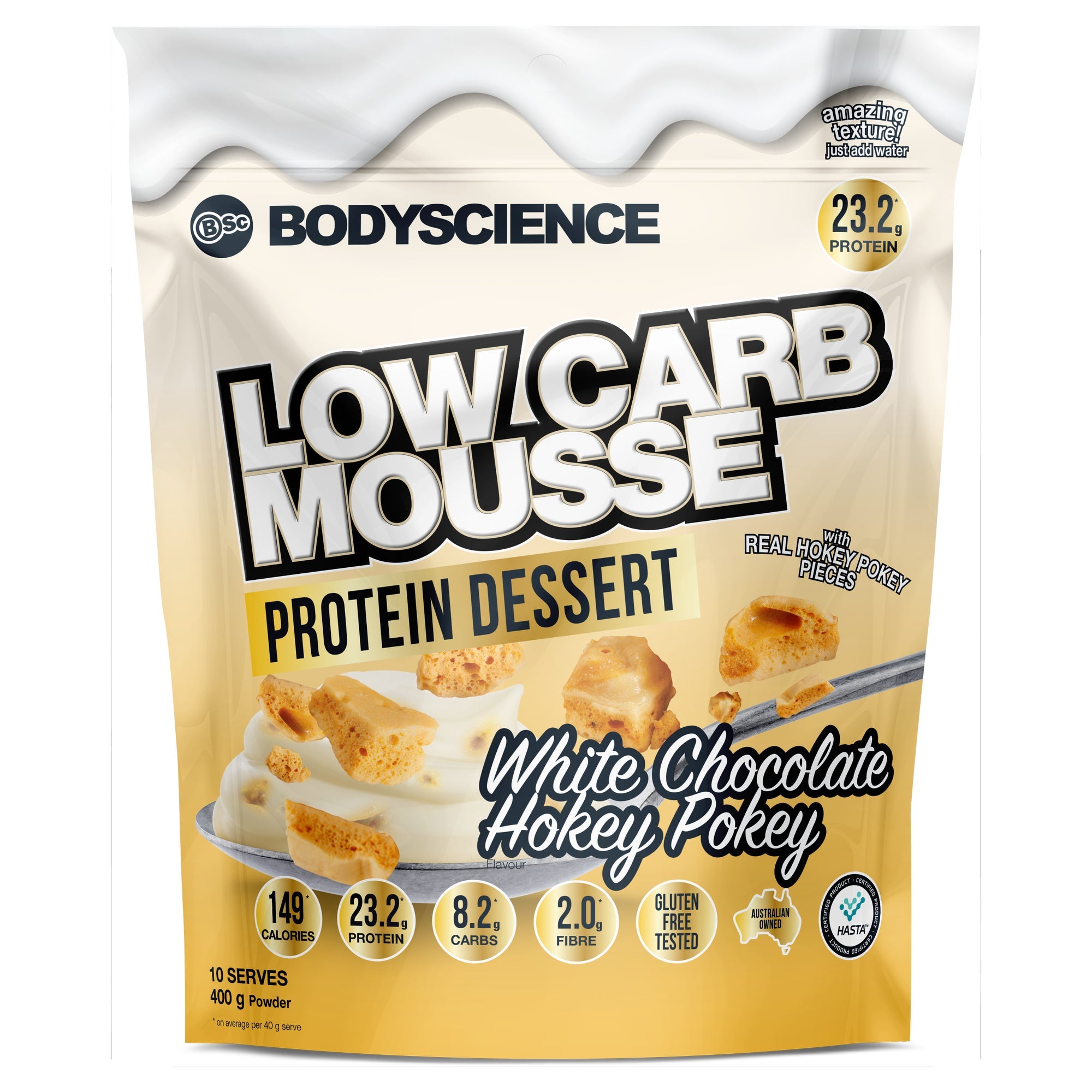 Body Science Low Carb Mousse Protein Dessert 400g - White Chocolate ...