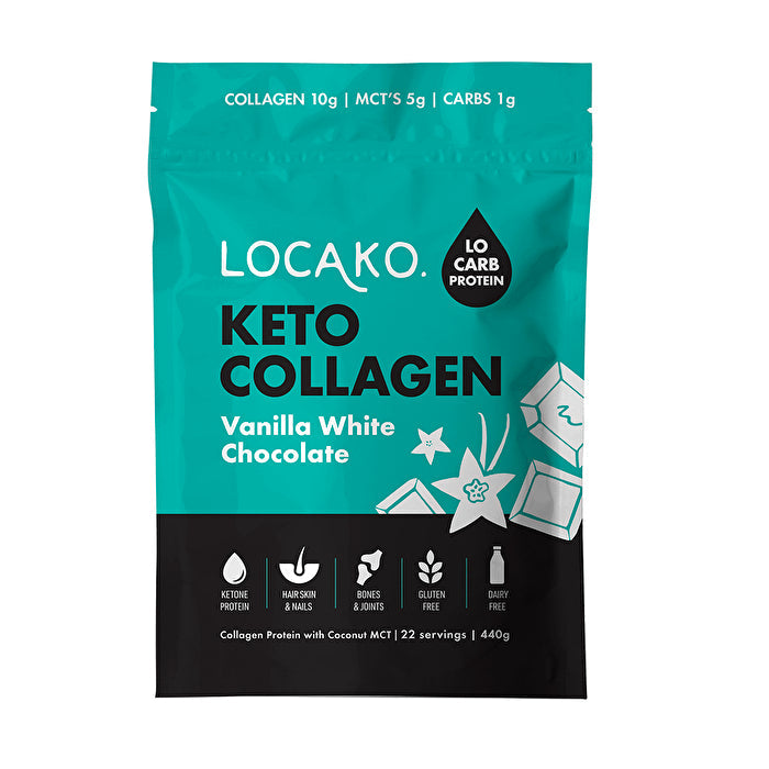 Locako Keto Collagen Vanilla White Chocolate (Collagen Protein with Co ...